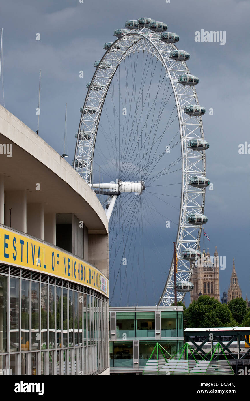 The South Bank and London Eye, London, England Stock Photo - Alamy