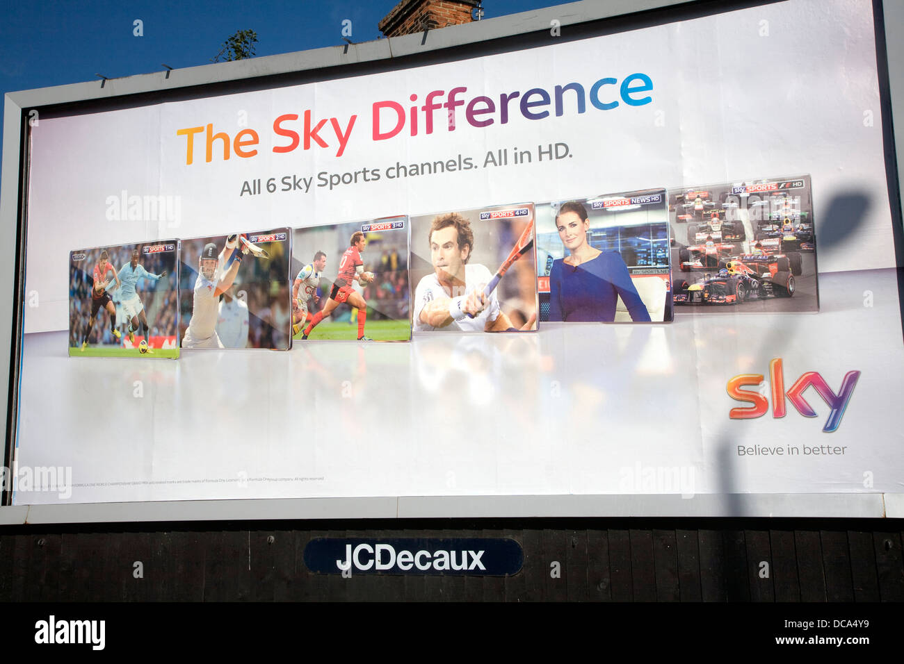 The Sky difference advertising billboard poster Stock Photo - Alamy
