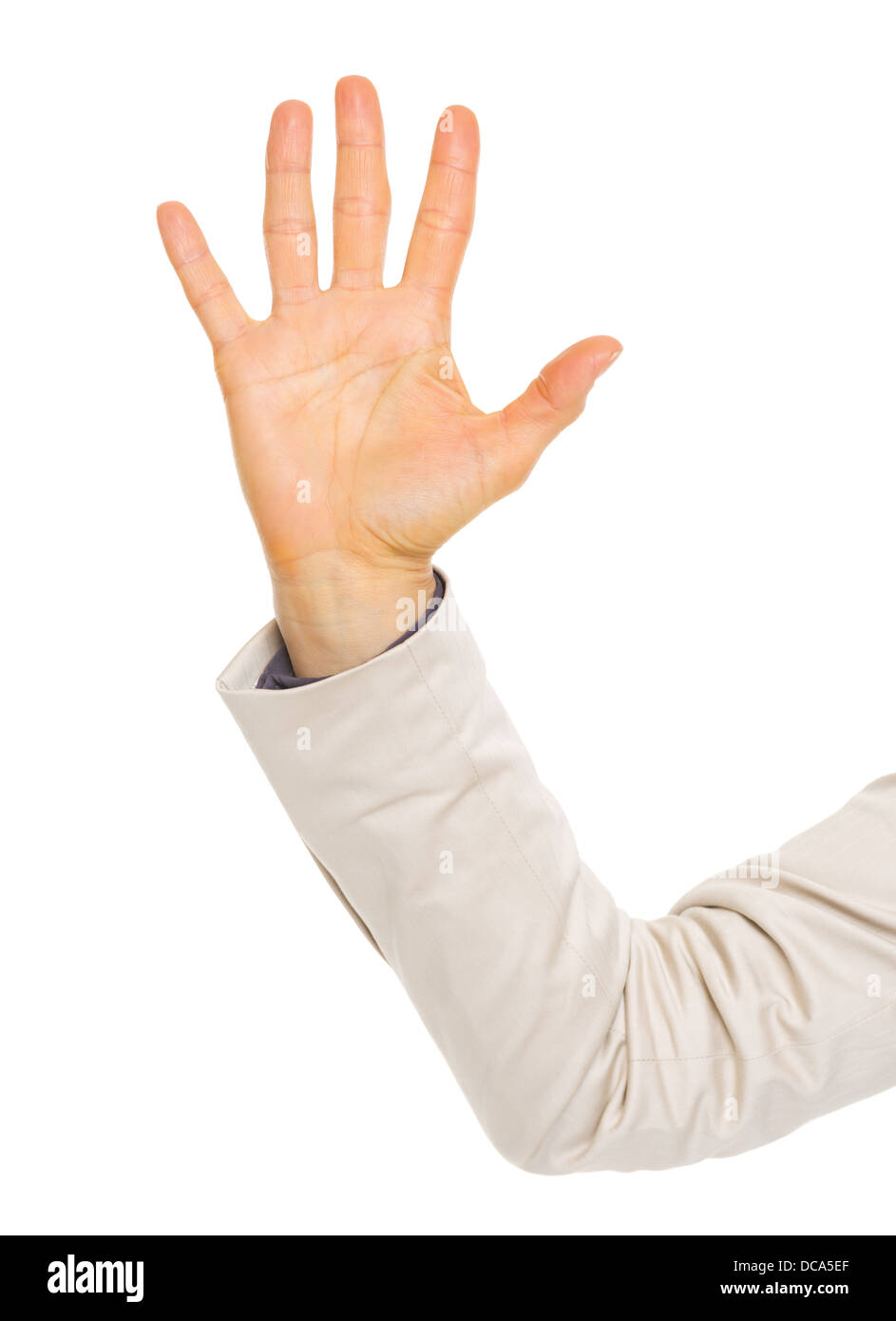 Woman hand showing five fingers hi-res stock photography and images - Alamy