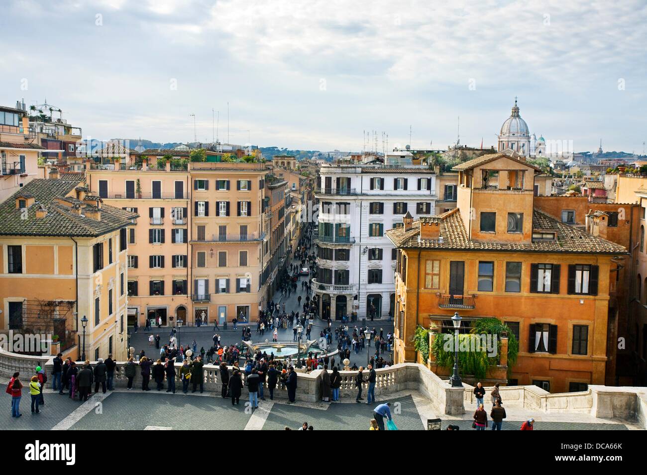 View Spanish Steps from Church of Trinita dei Monti. Rome. Lazio. Italy ...