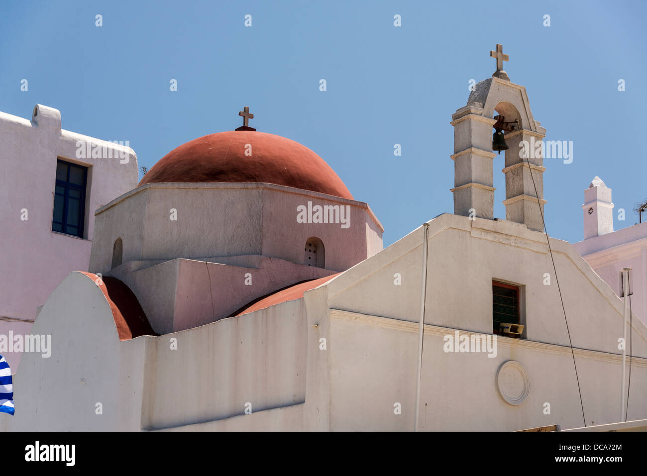 Mykonos red dome church hi-res stock photography and images - Alamy