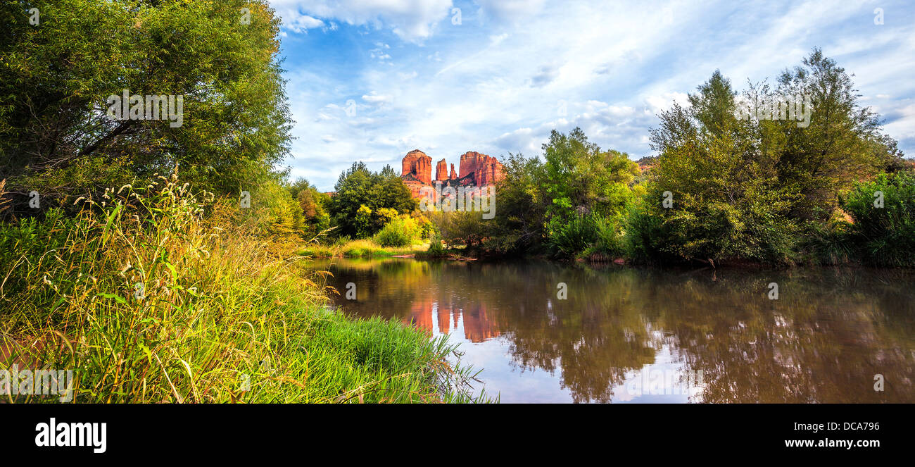Panoramic view of Cathedral Rock in Sedona, Arizona Stock Photo - Alamy