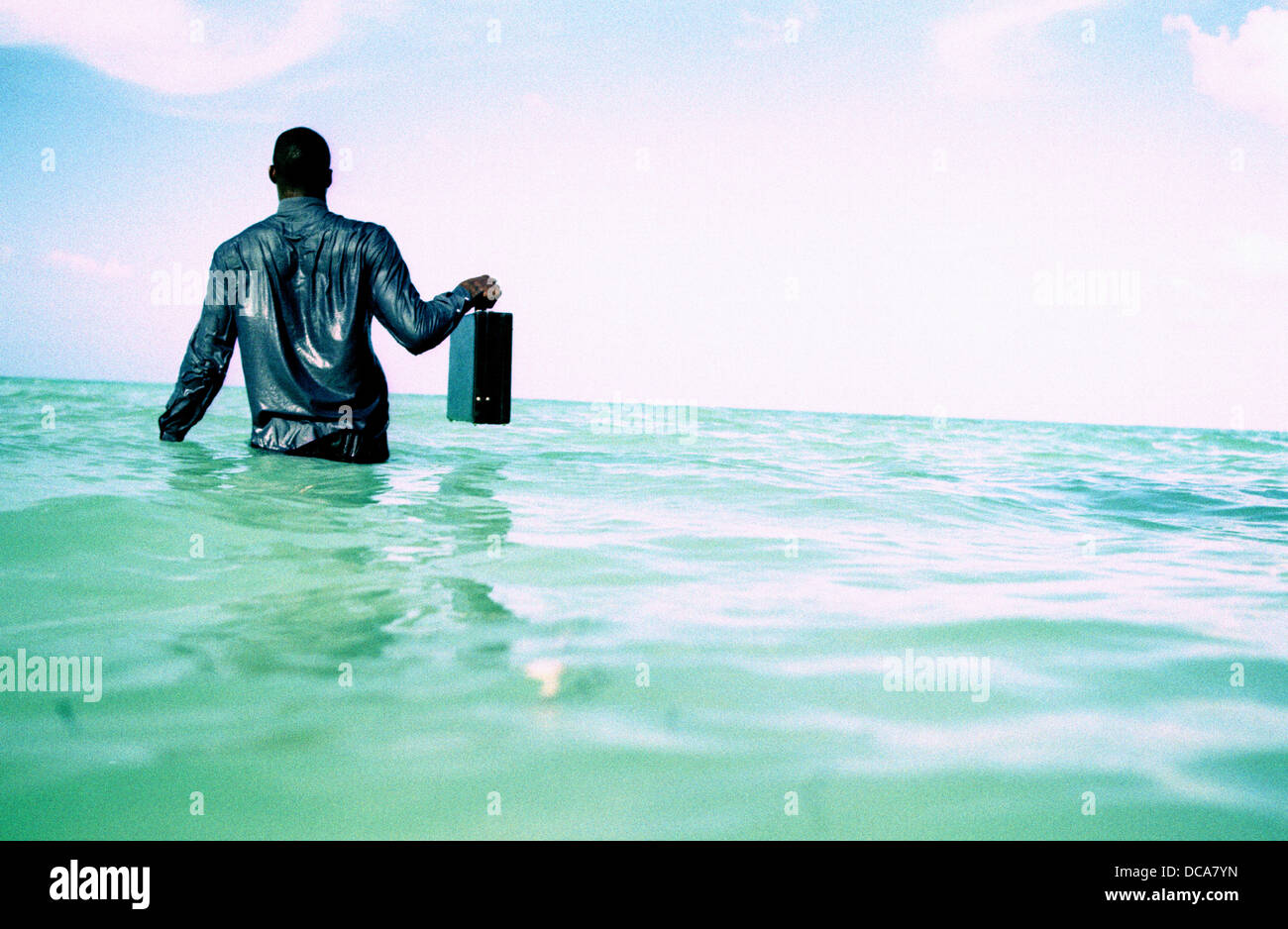 Man sea back monochrome hi-res stock photography and images - Alamy