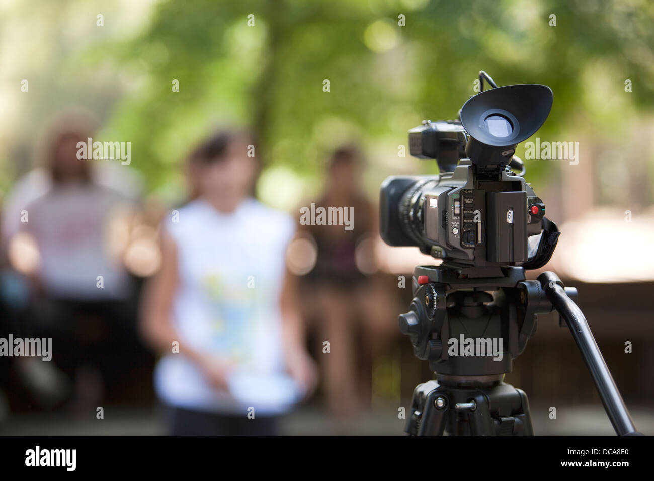 capturing event with professional video camera Stock Photo - Alamy