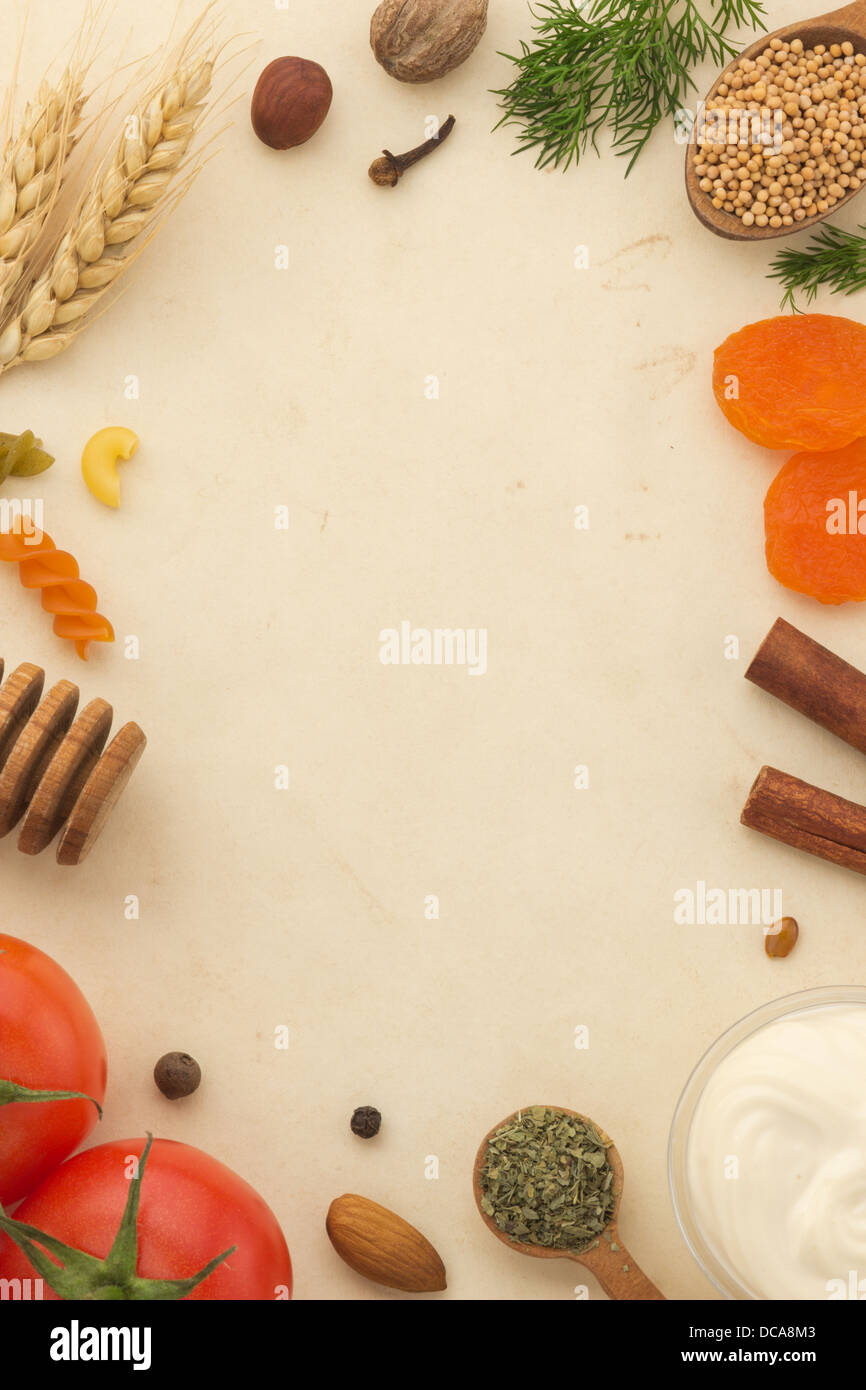 spices background and healthy food Stock Photo - Alamy