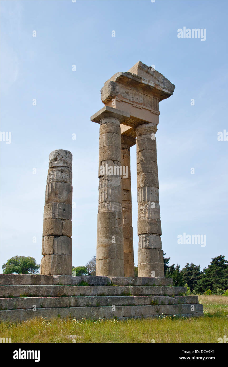 The ruins of the temple of Apollon, Acropolis of Rhodes, Greece Stock ...