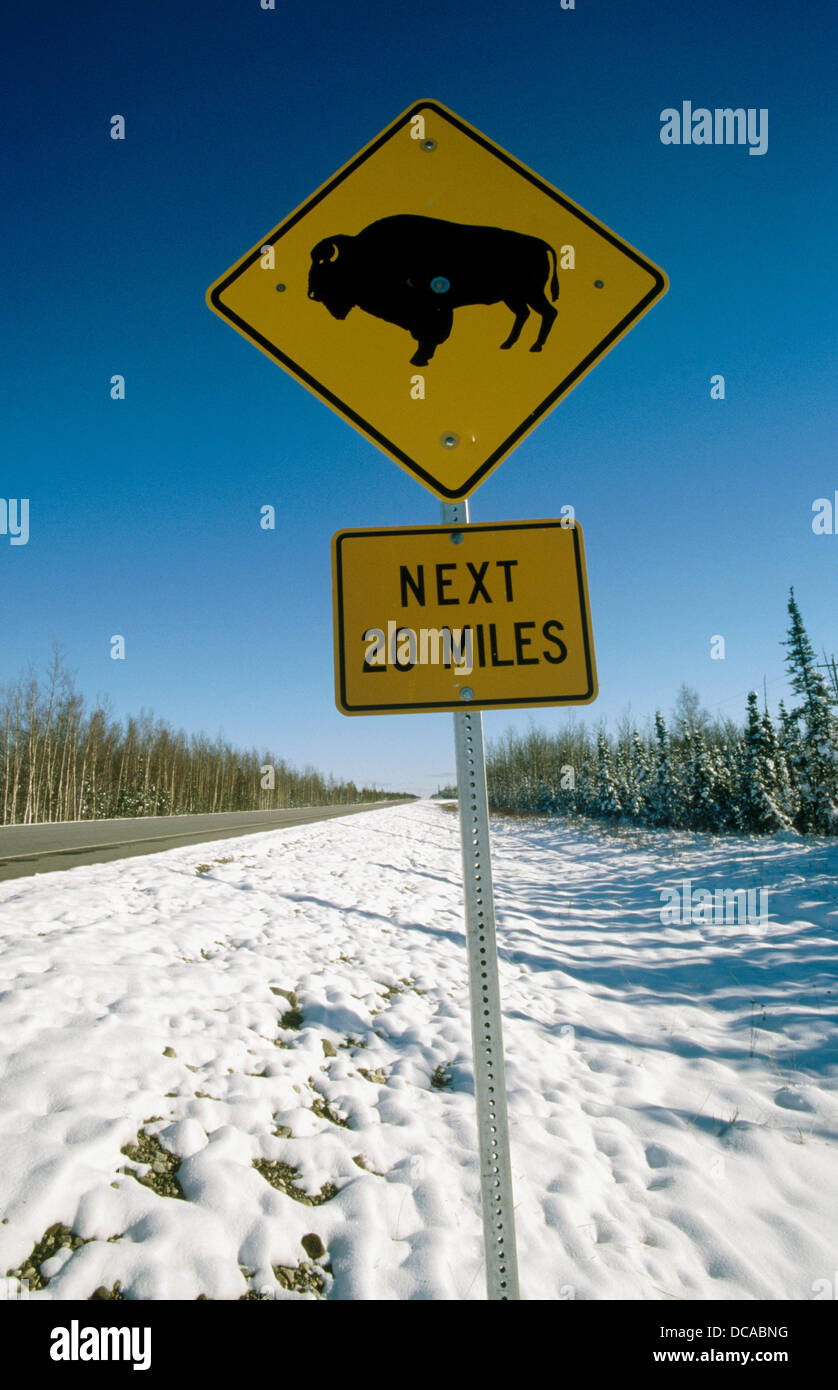 Bison sign warning hi-res stock photography and images - Alamy