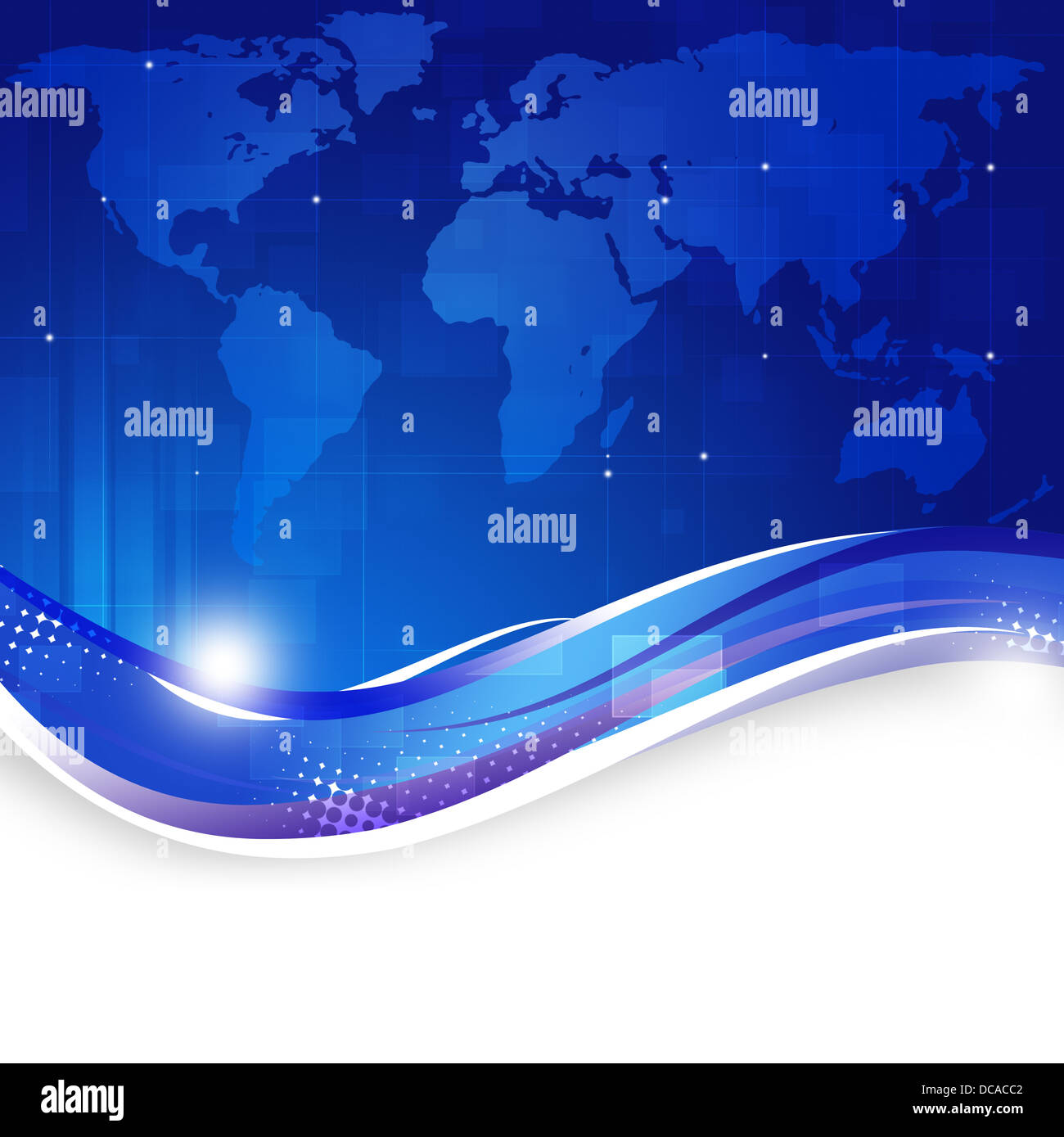 abstract business world map technology blue background Stock Photo - Alamy