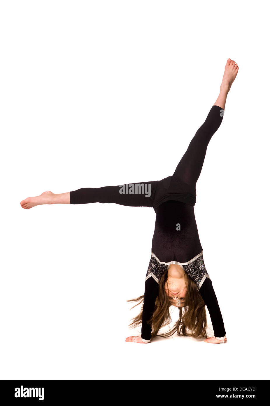 Young girl doing gymnastics Stock Photo - Alamy
