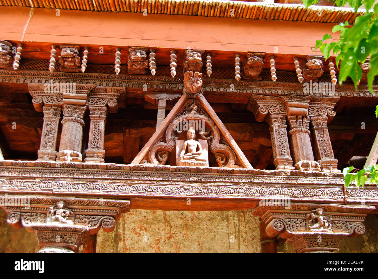Wooden sculpture at the entrance of Alchi old monastery Stock Photo - Alamy