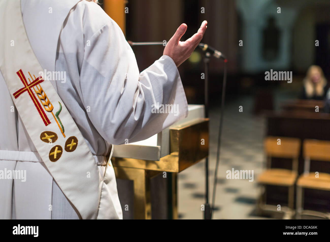 Priest during a ceremony/Mass Stock Photo - Alamy