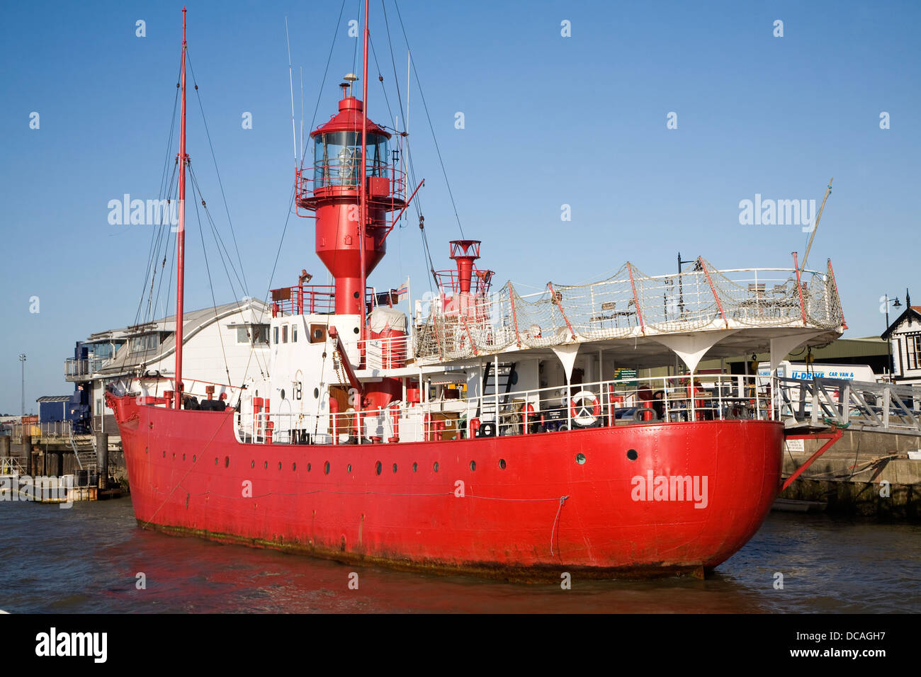 Red Trinity house lightship LV18 Harwich Essex England Stock Photo - Alamy