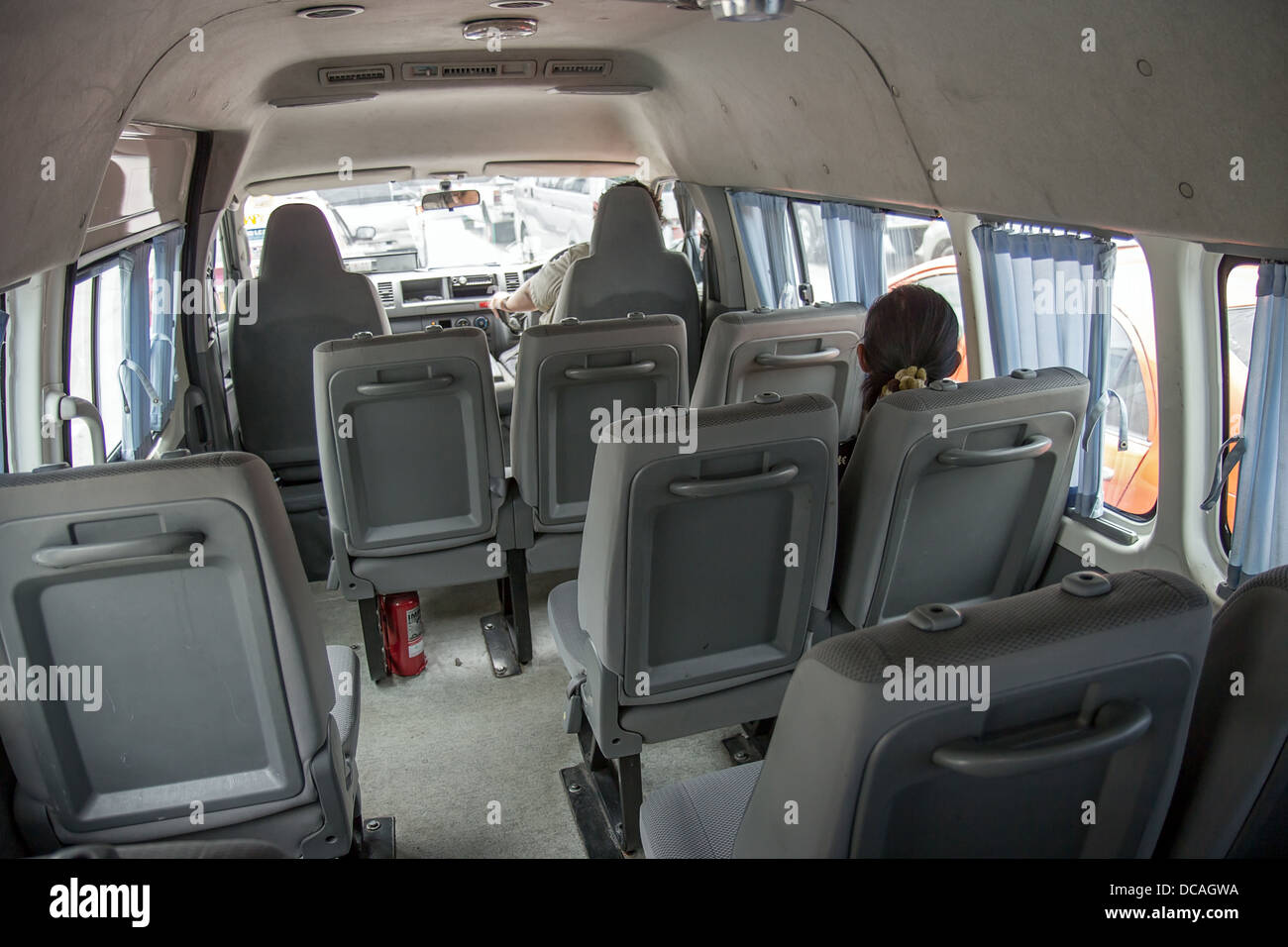 Interior of small bus - pickup for the transport of persons Stock Photo ...