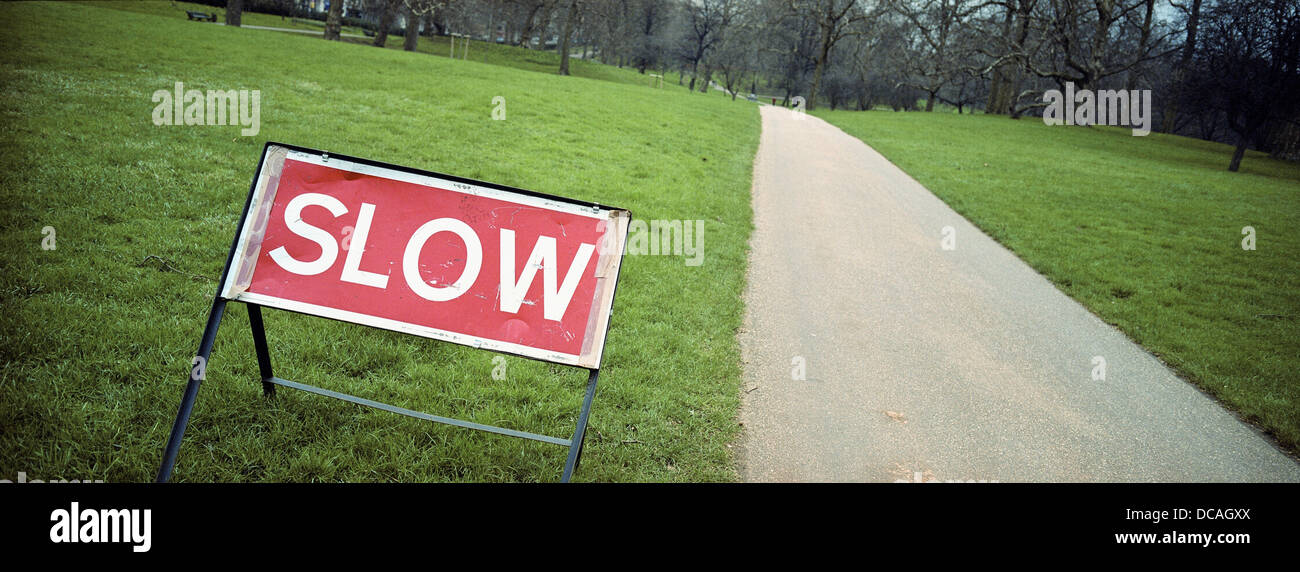 Slow sign, Green Park. London. England Stock Photo - Alamy