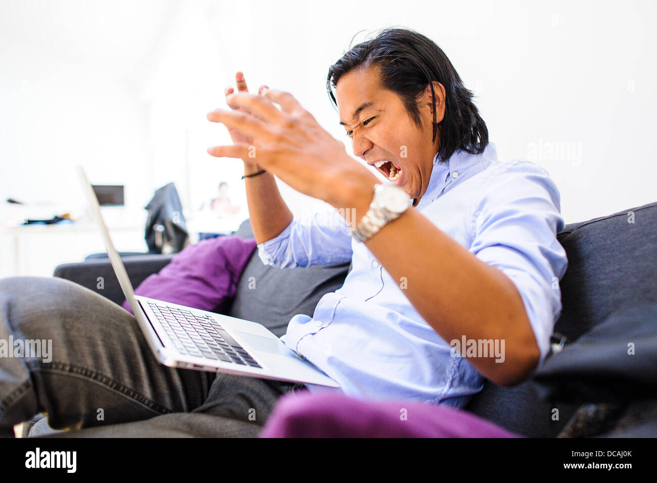 Gen Sadakane of start-up company "EyeEm" in Berlin. The photo sharing ...