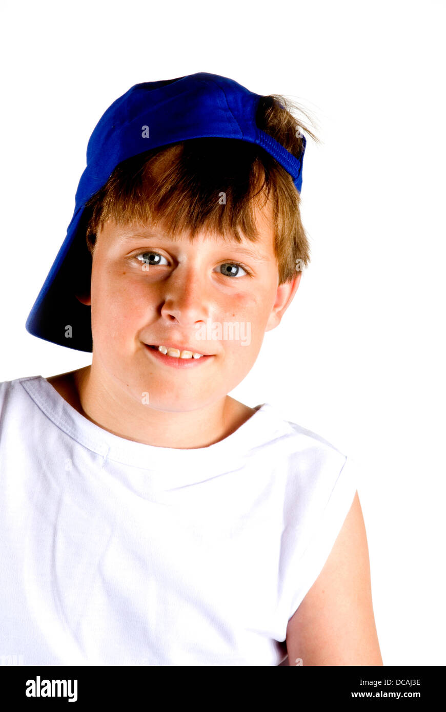 Boy with cap Stock Photo - Alamy