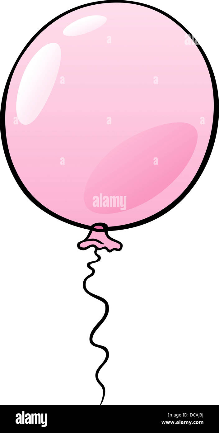 Cartoon Illustration of Pink Balloon Clip Art Stock Photo - Alamy