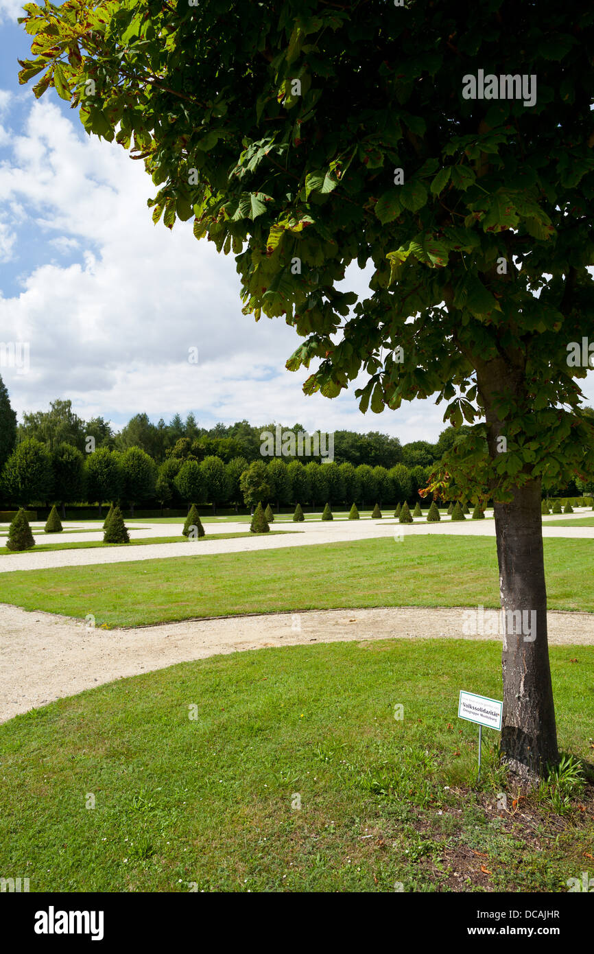 Moritzburg castle palace garden on the north side - Saxonia, Germany ...