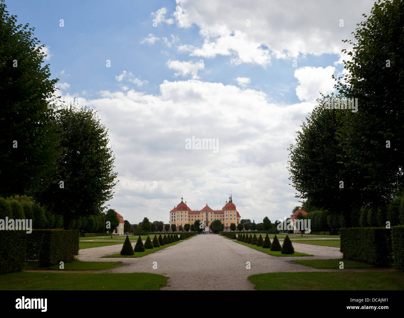 Moritzburg castle from the palace garden - Saxonia, Germany, Europe ...