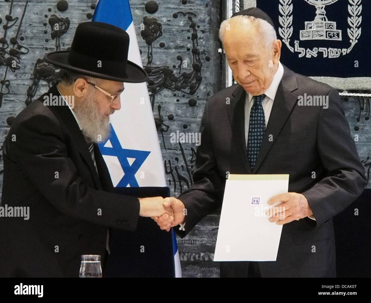 Jerusalem, Israel. 14th Aug, 2013. Chief Sephardi Rabbi YITZHAK YOSEF ...