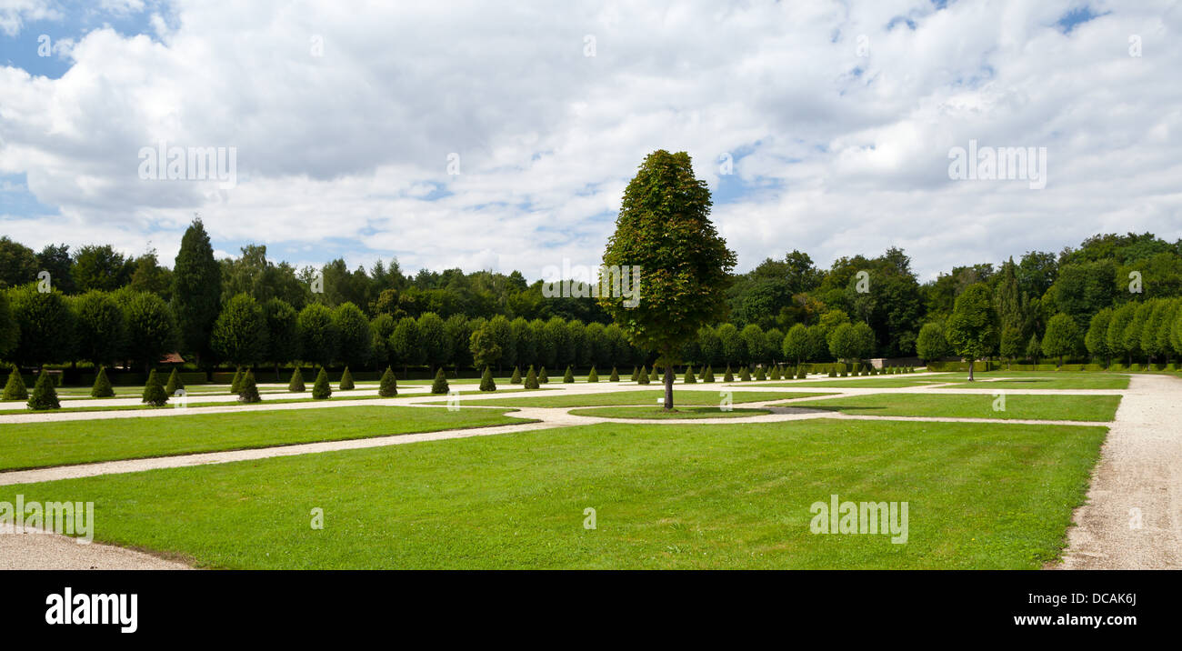 Moritzburg castle palace garden on the north side - Saxonia, Germany ...