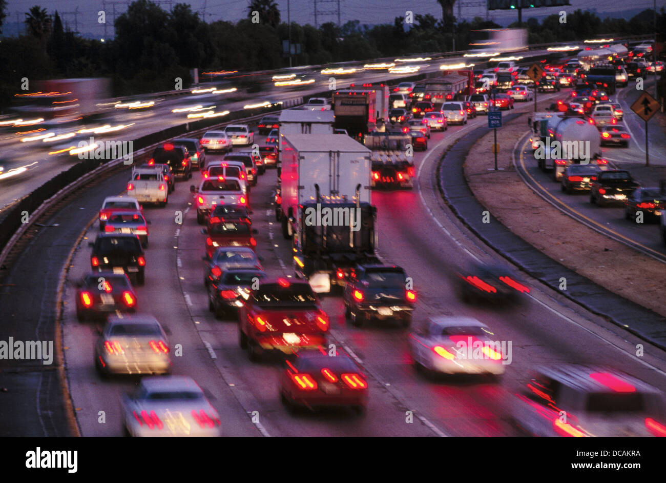 Crowded freeway los angeles california hi-res stock photography and ...