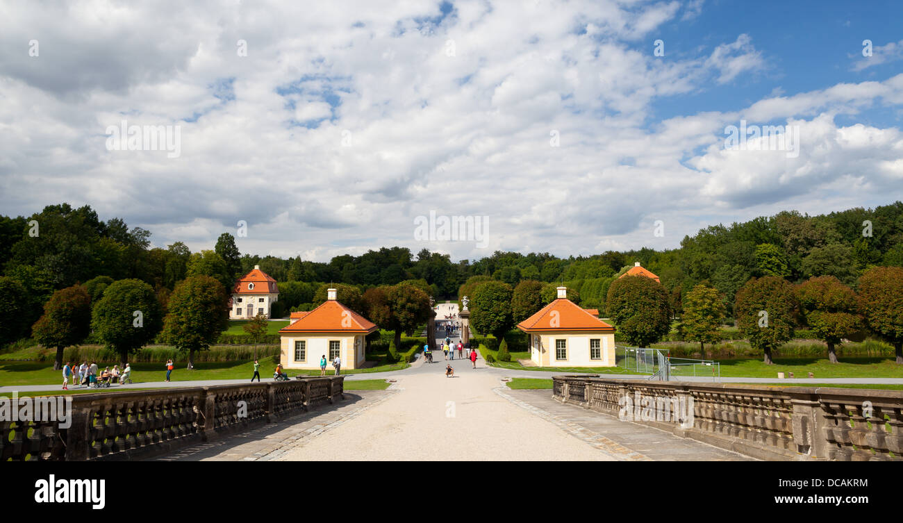 Moritzburg castle palace garden on the north side - Saxonia, Germany ...
