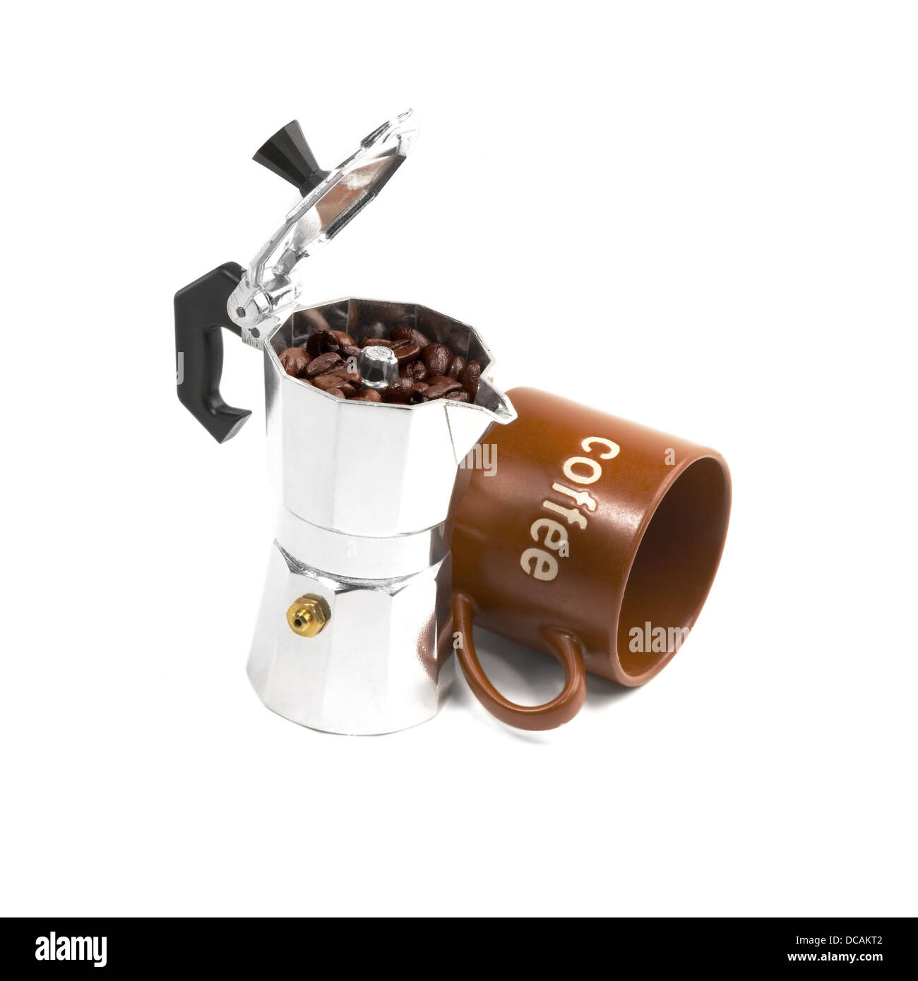 mocha coffee machine and cup Stock Photo - Alamy