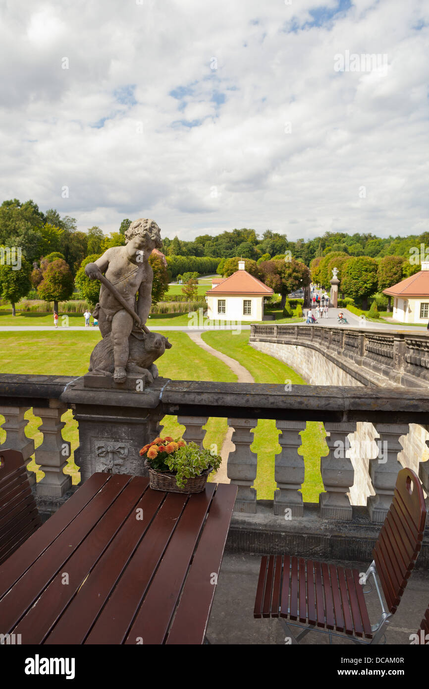 Moritzburg castle palace garden on the north side - Saxonia, Germany ...