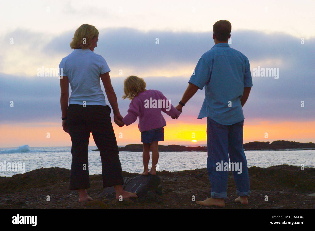 Three generation family beach sunset hi-res stock photography and ...