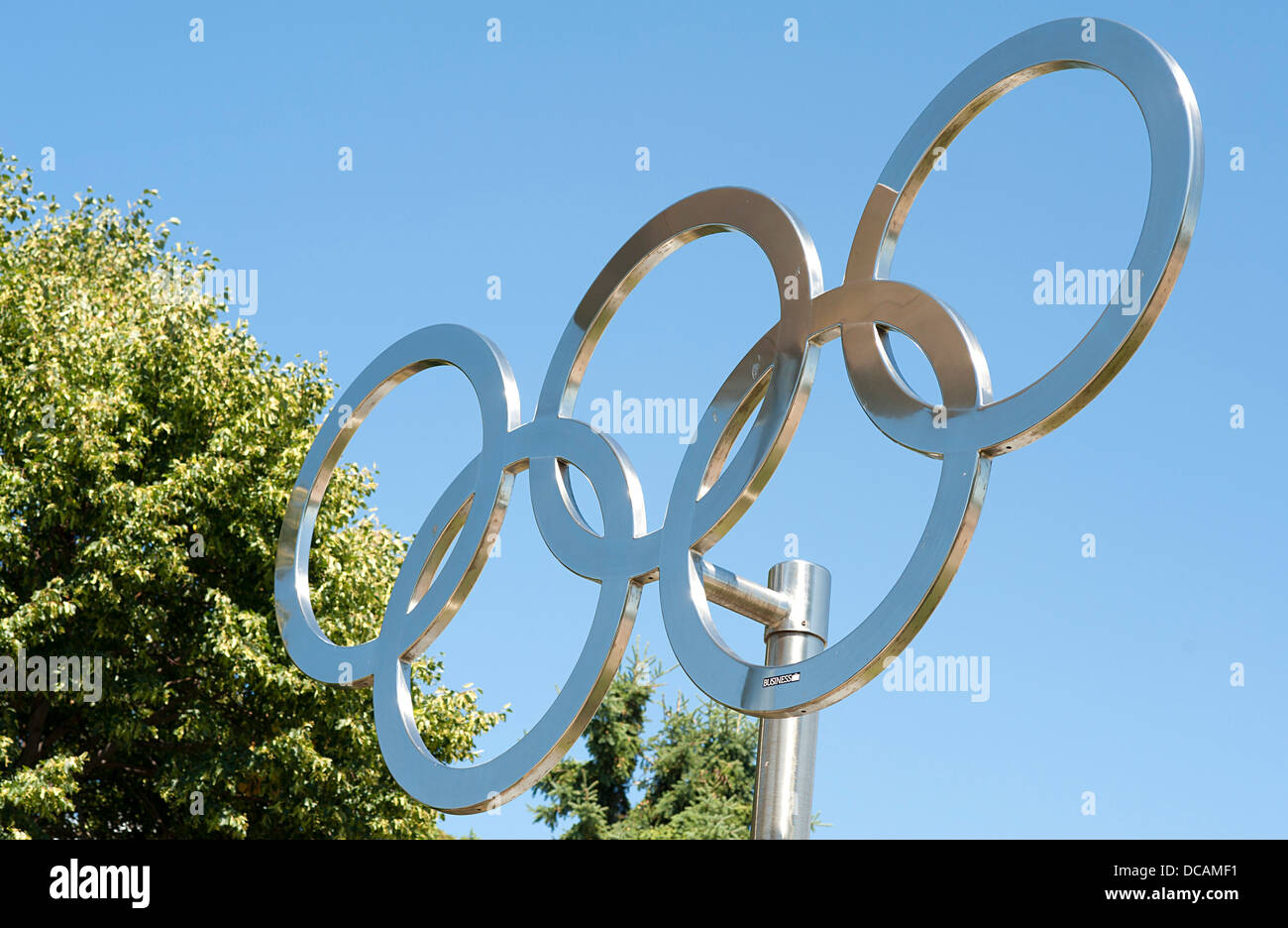 Picture of Olympic Rings at the Montreal Olympic Stadium Stock Photo ...