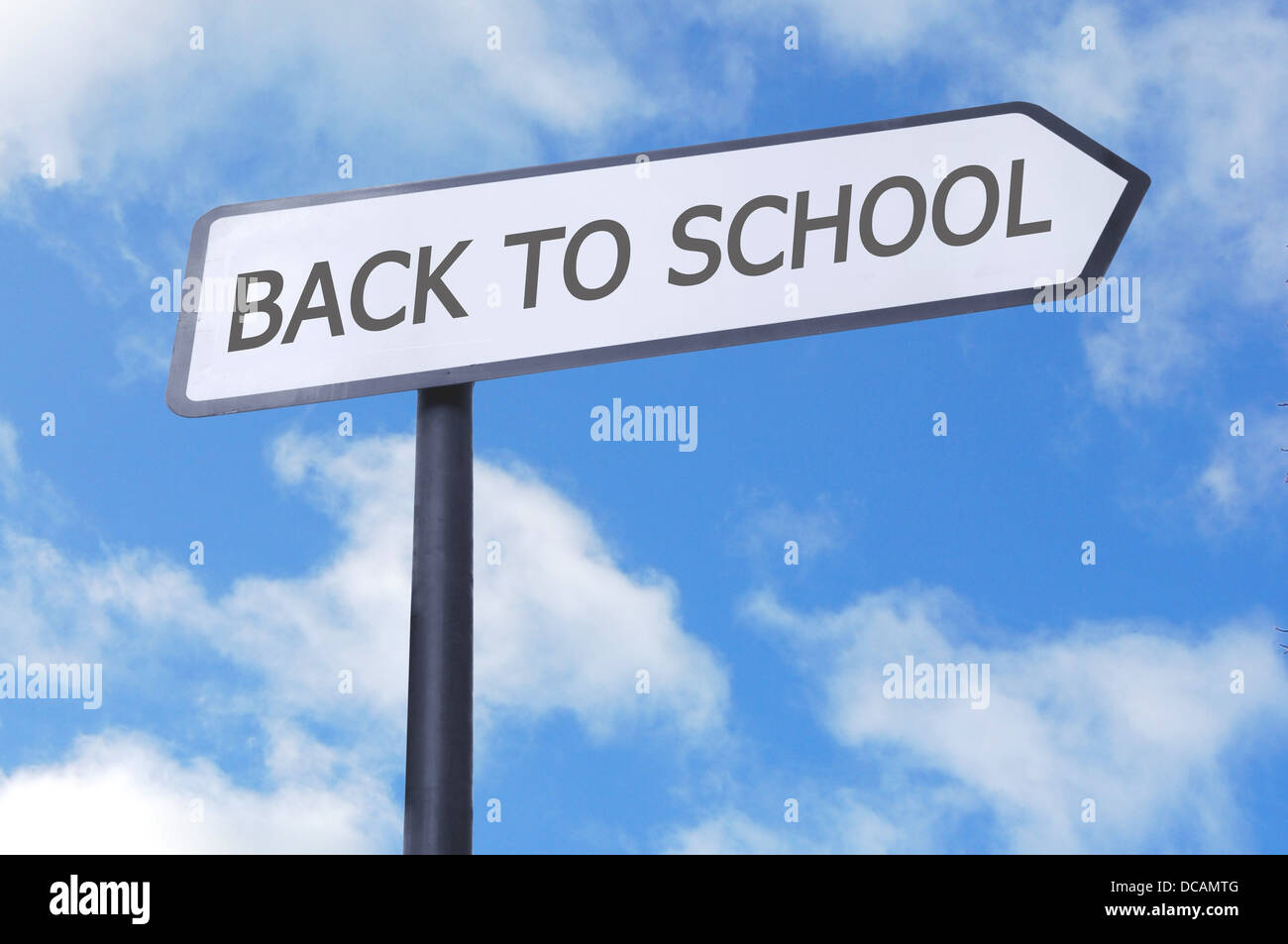 Back to school street sign Stock Photo - Alamy