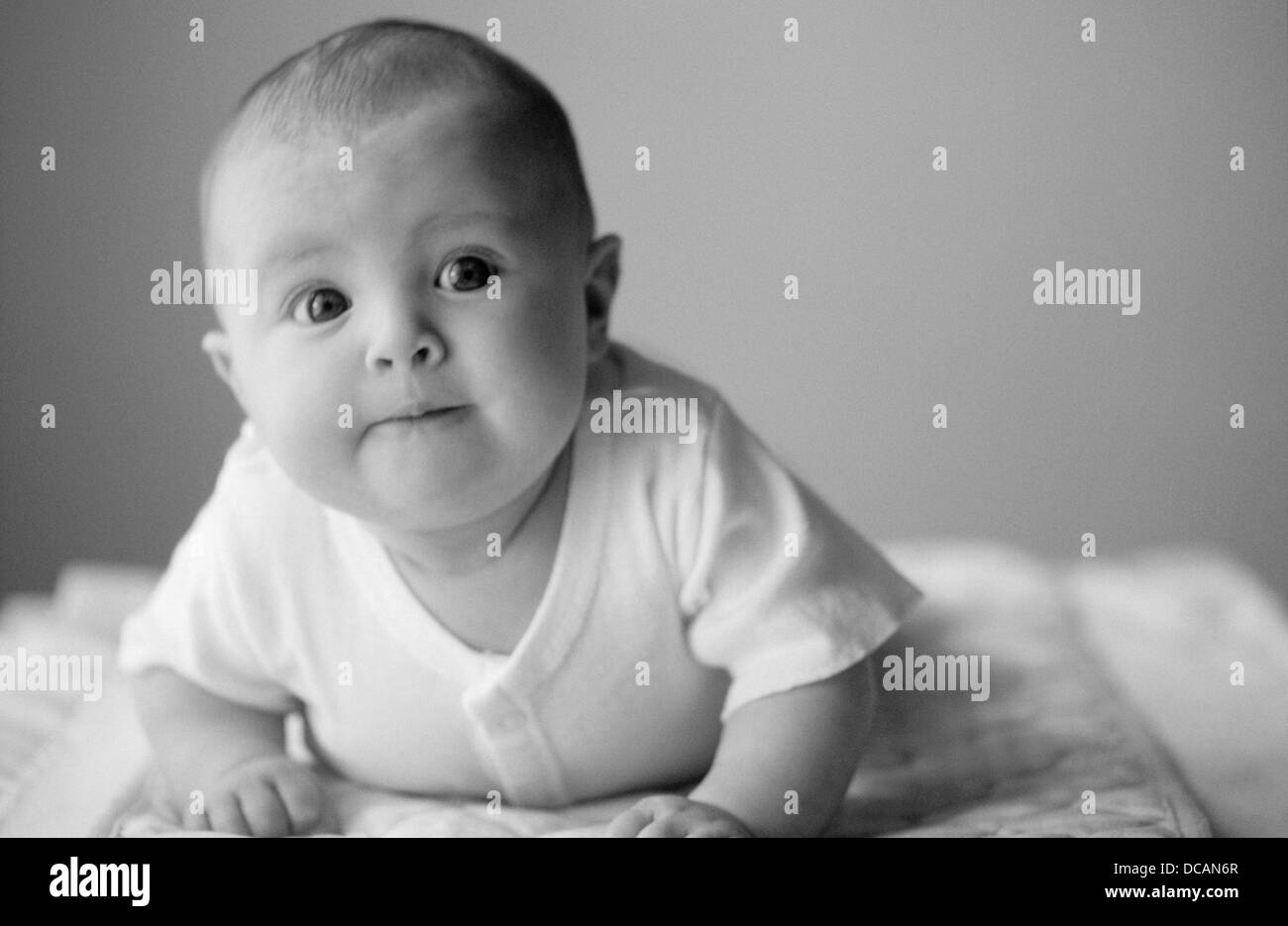 Three month old baby Black and White Stock Photos & Images - Alamy