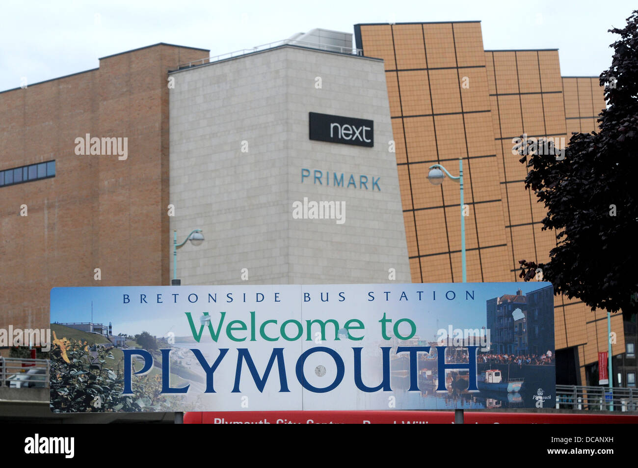 Welcome to Plymouth , Bretonside Bus Station Stock Photo - Alamy