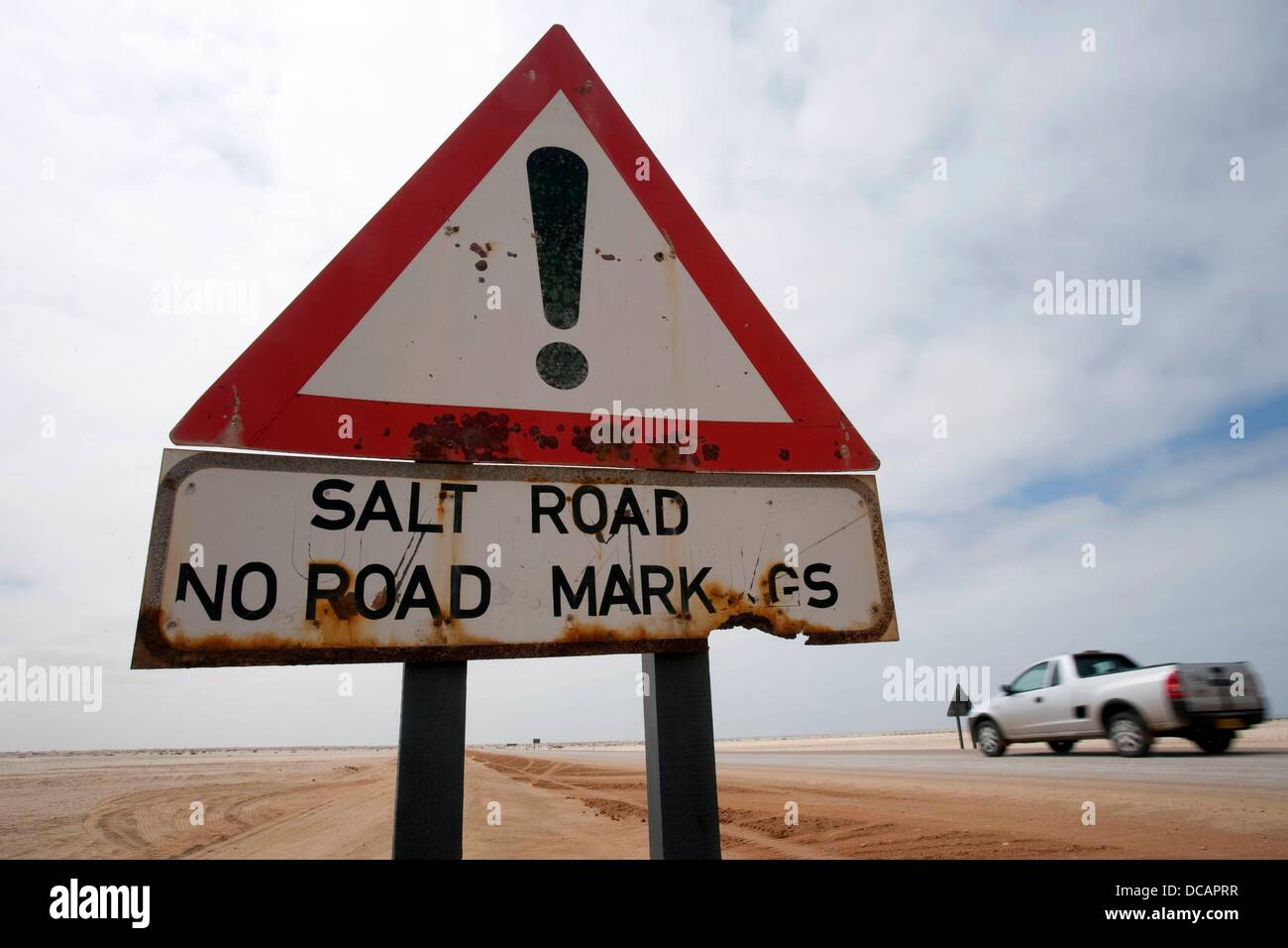 View of a salt road north of Swakopmund in Skeleton Coast National Park ...