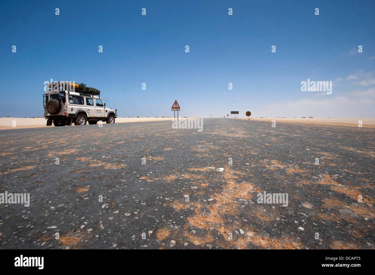 View of a salt road north of Swakopmund in Skeleton Coast National Park ...
