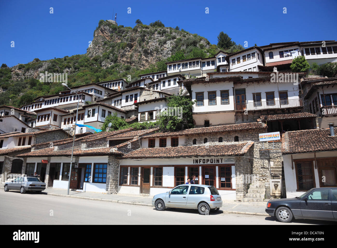Berat, Berati, quarter Mangalem, Albania Stock Photo - Alamy