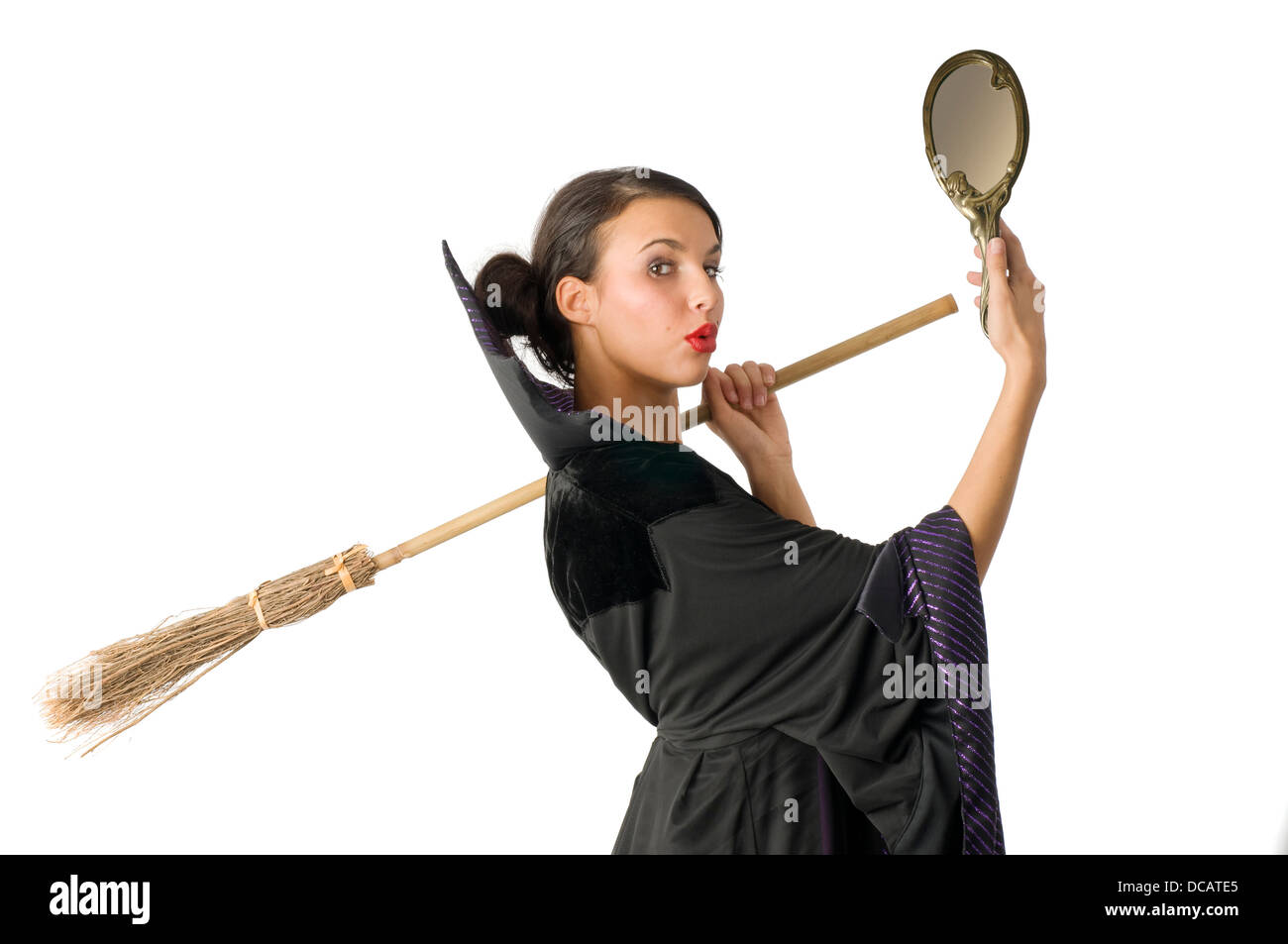 the witch with mirror Stock Photo - Alamy