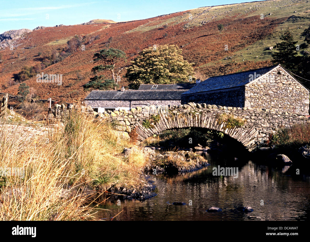 Bridge over the watendlath beck english lake district hi-res stock ...