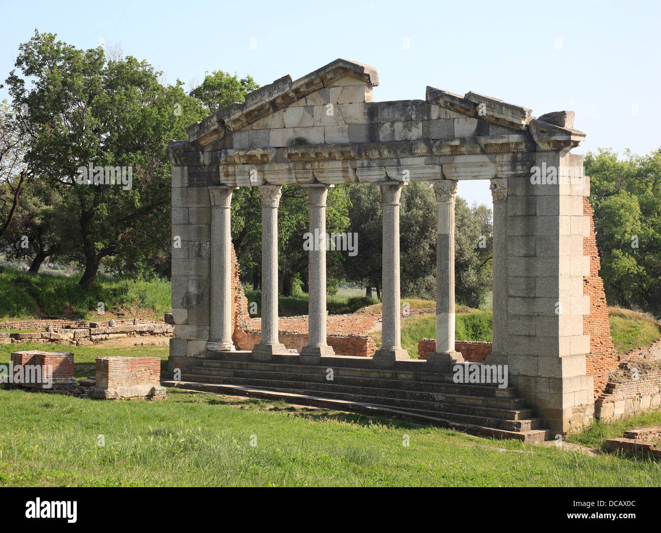 Apollonia, Illyria, a ancient greek city in Albania. The Temple ruins ...