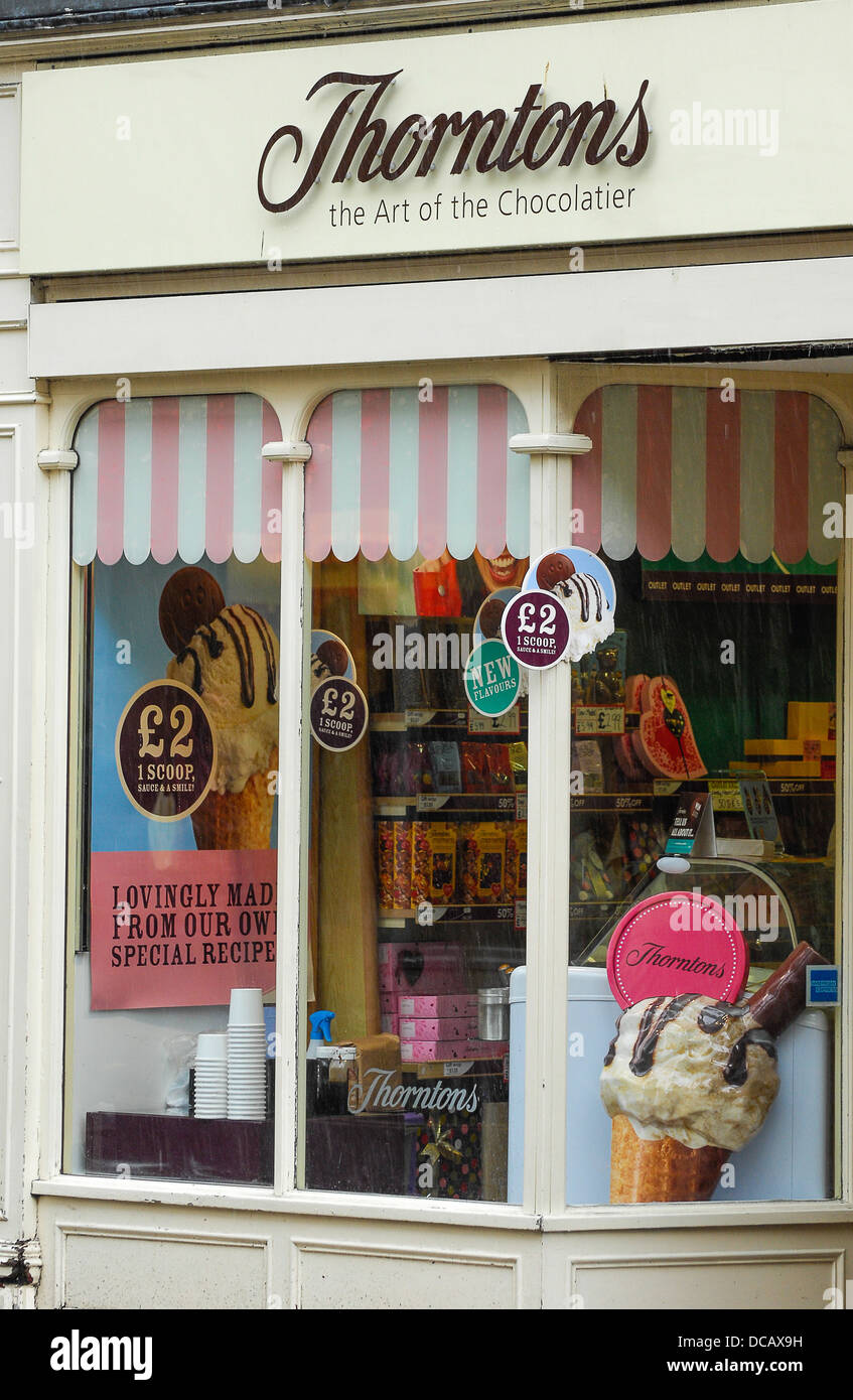 Thortons chocolate shop sign Stock Photo - Alamy