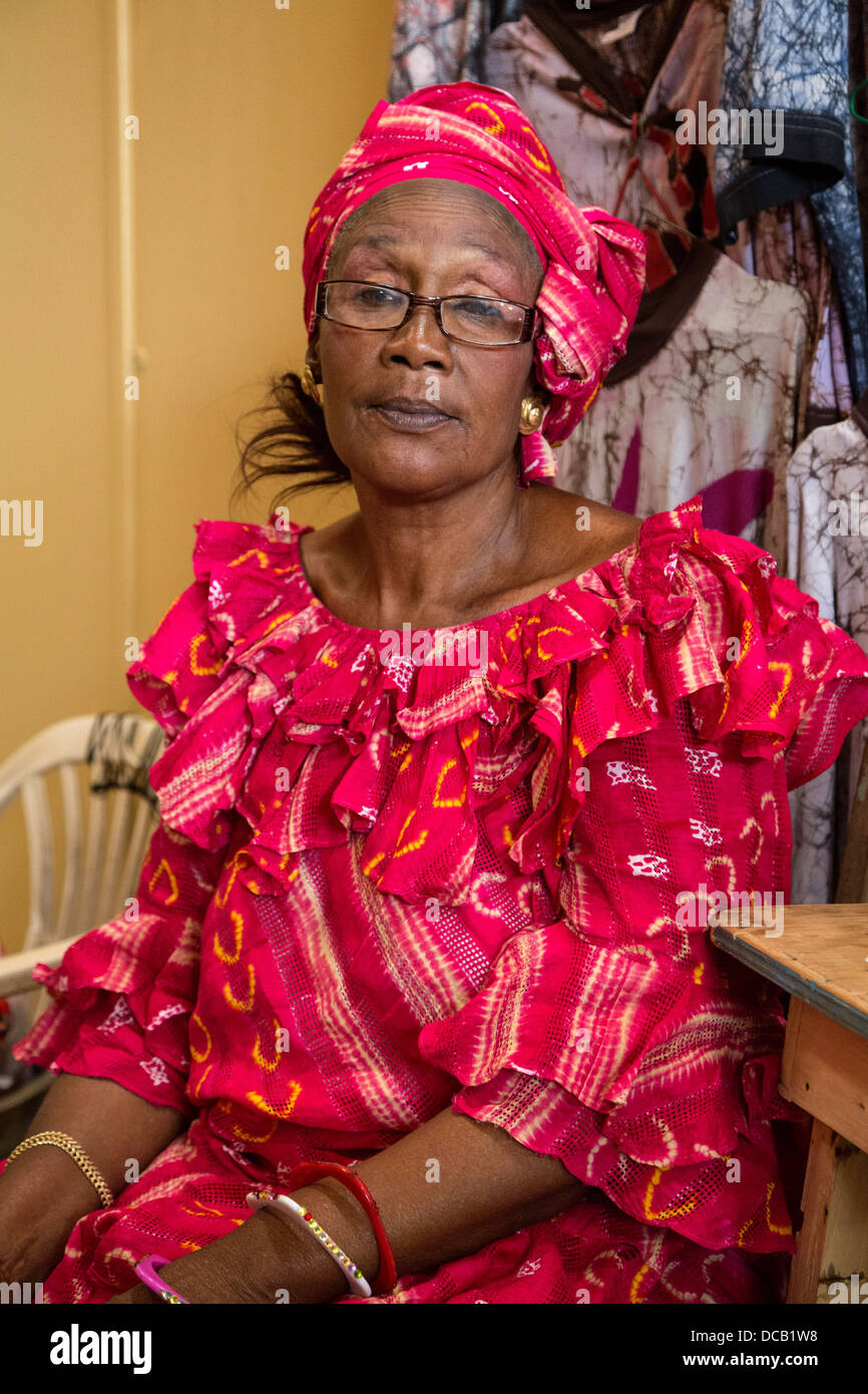 Senegalese Woman Vendor in the Handicrafts Market, Goree Island ...