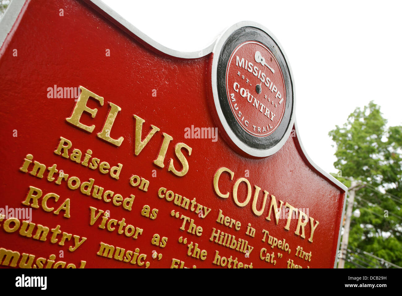 Plaque at the site of Elvis Presleys birthplace in Tupelo Mississippi ...