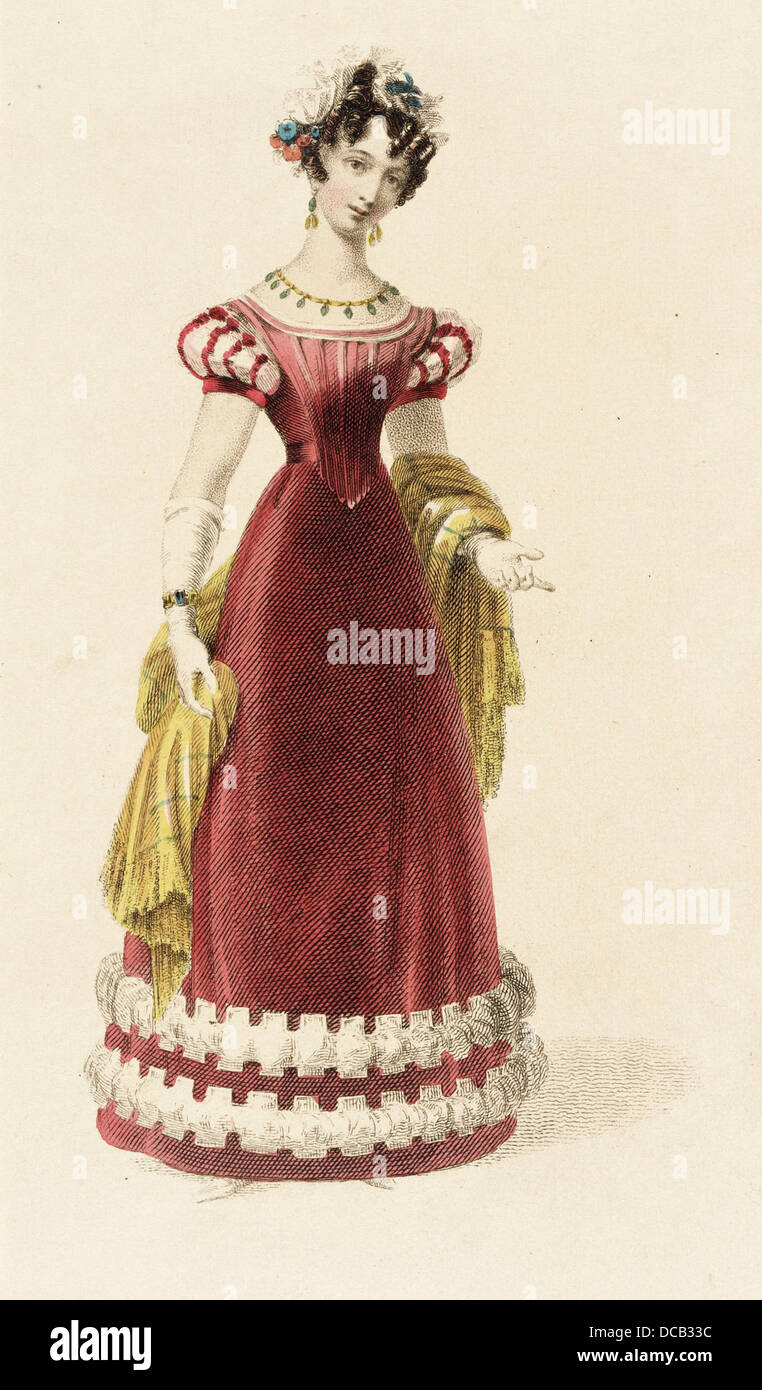 This fashion plate from the LACMA collection illustrates a 19th-century ...