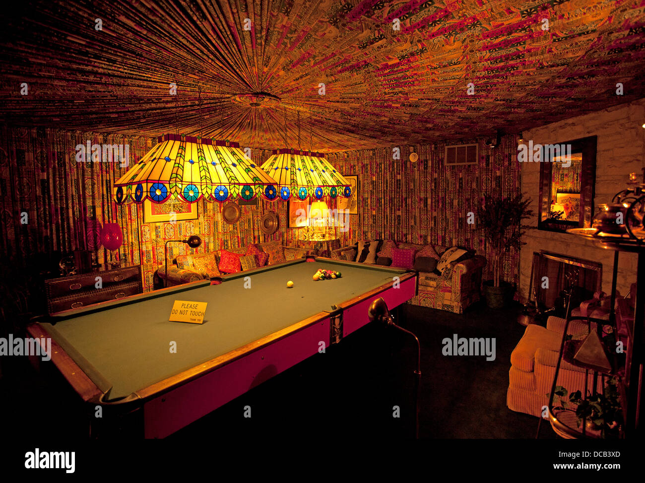 The pool table in the Games Room at Graceland the home of Elvis Presley ...