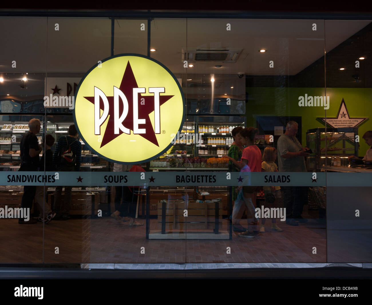 Pret a manger logo and sign in a restaurant in the UK Stock Photo - Alamy