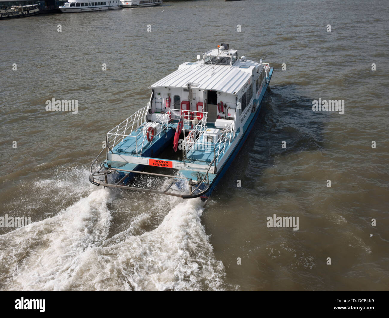 Thames clipper passenger boat on the River Thames London UK Stock Photo ...