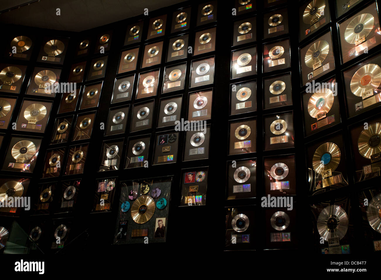 Gold and Platinum Elvis records at Graceland the home of Elvis Presley ...