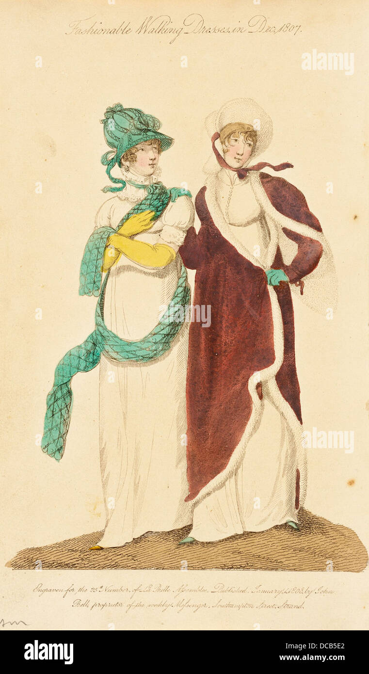 This fashion plate from December 1807, held by the Los Angeles County ...