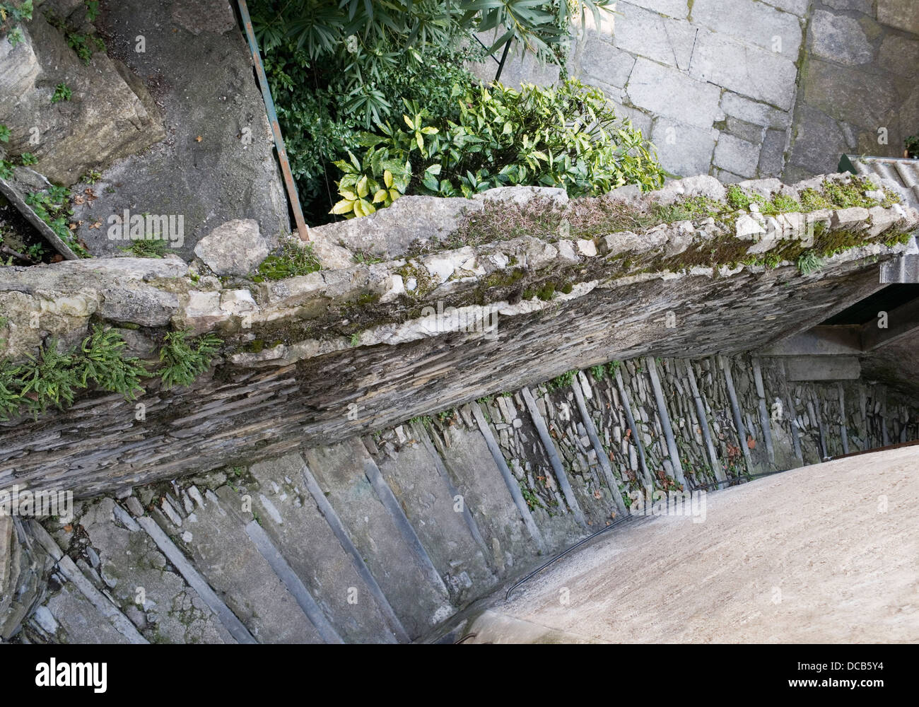 Stone steps stairwell between houses, Italy Stock Photo - Alamy